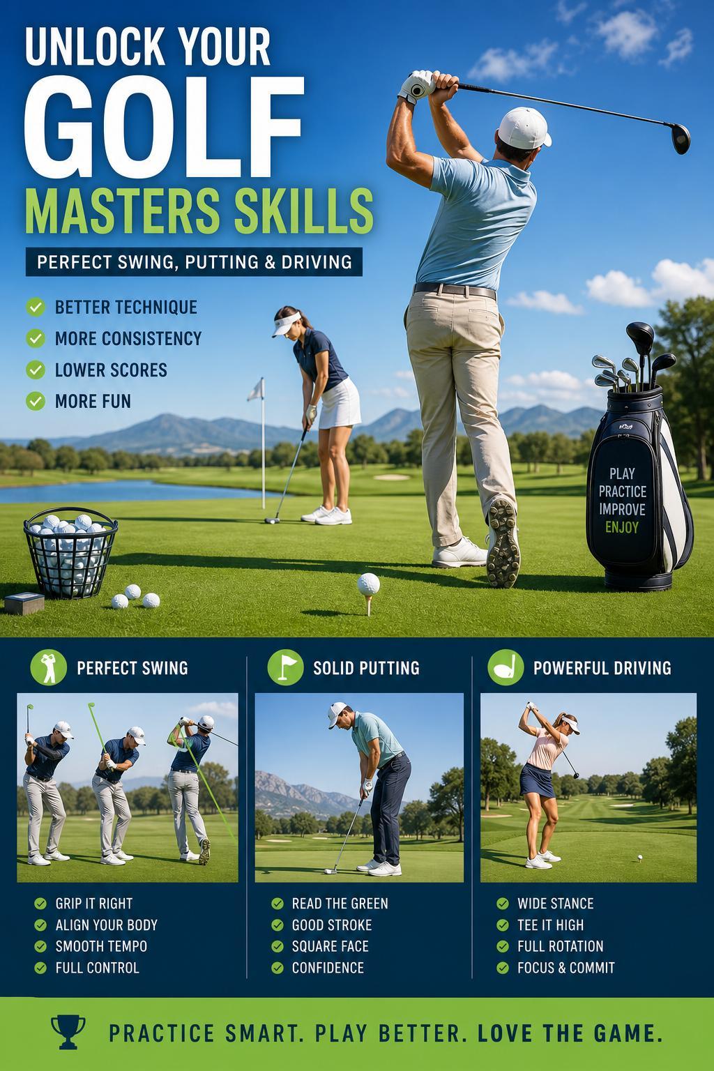 Unlock Your Golf Masters Skills: Perfect Swing, Putting & Driving ...