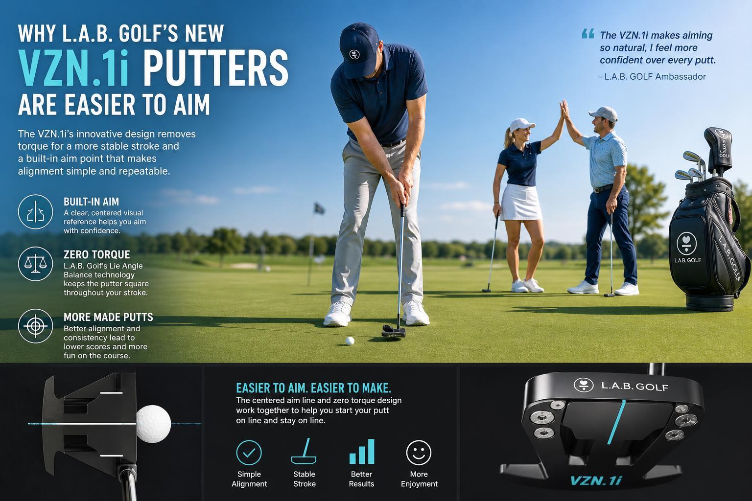 Why L.A.B. Golf's new VZN.1i putters are easier to aim - Golf Lessons ...